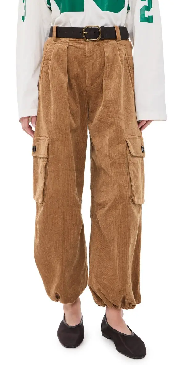 Sea Garrett Corduroy Cargo Pants - Khaki