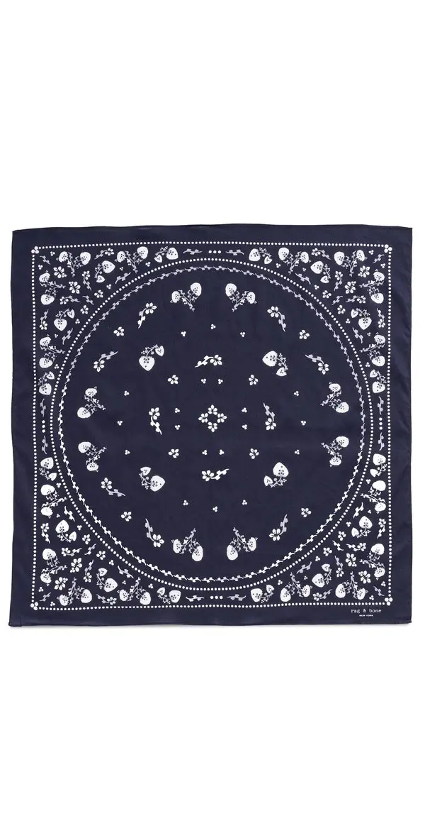 Rag & Bone Floral Western Bandana - Navy