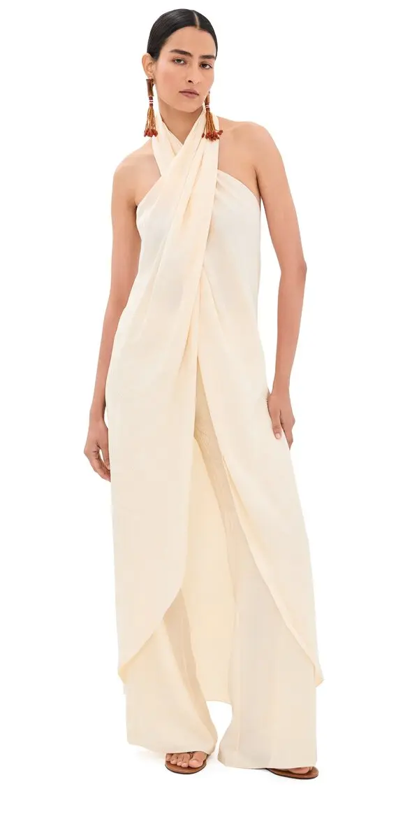 Johanna Ortiz Draped Halter Neck Top