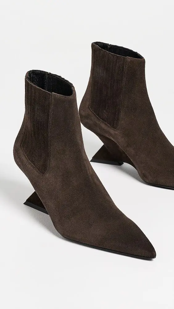 Attico Cheope Ankle Boots - Dark Brown