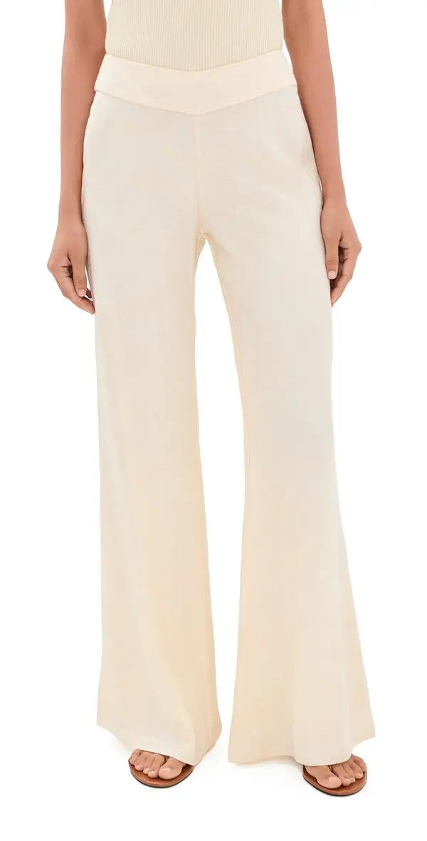 Johanna Ortiz Laidback Energy Wide Leg Trousers - Ecru