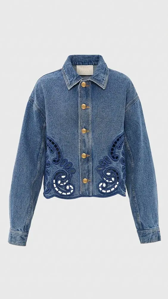 Ulla Johnson The Bobbi Denim Eyelet Jacket