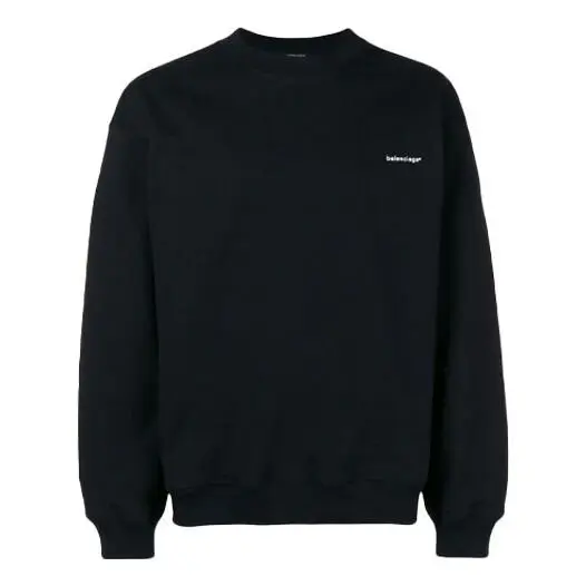 Balenciaga Contrast Logo Print Crewneck Sweatshirt - Black/white