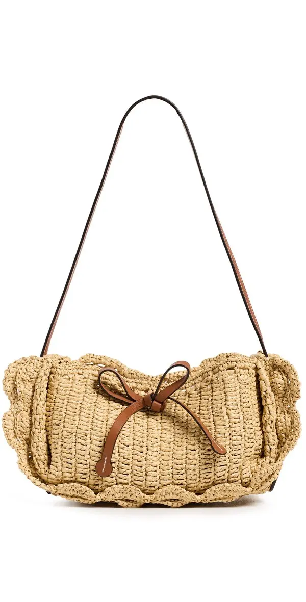 Ulla Johnson Marina Raffia Scallop Shoulder Bag - Natural