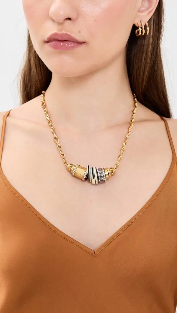 ELIZABETH COLE Tricia Necklace With Swarovski Crystals And Semi-precious Stones