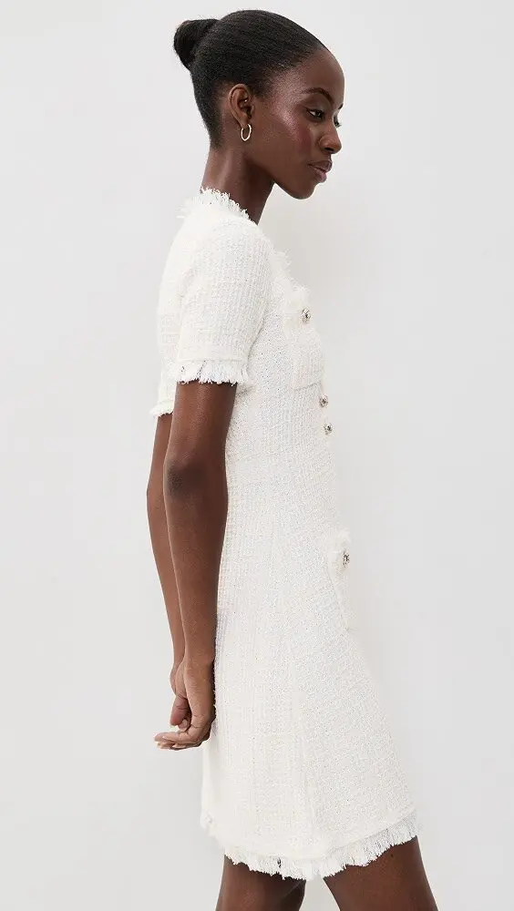 SELF-PORTRAIT Textured Knit Mini Dress