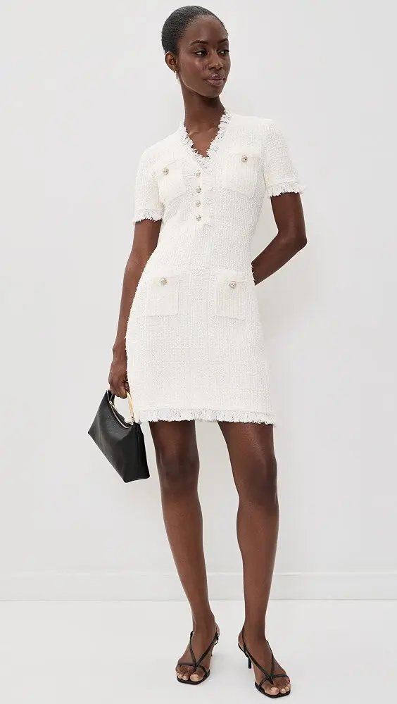 SELF-PORTRAIT Textured Knit Mini Dress
