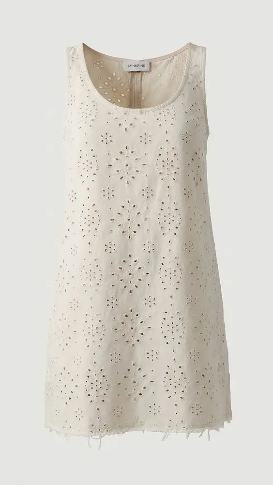 Minkpink Abrea Broderie Denim Dress