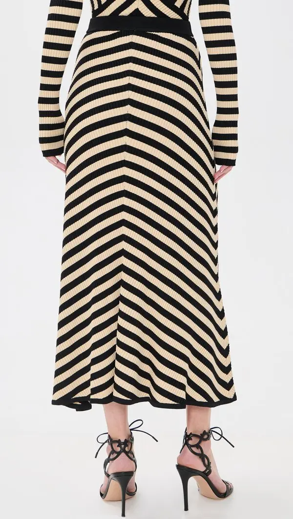 Zimmermann Valiant Deco Stripe Midi Skirt