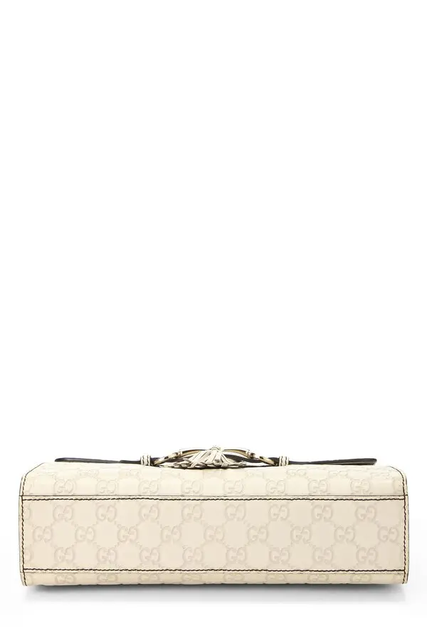 Gucci Cream Ssima Leather Emily Chain Shoulder Bag