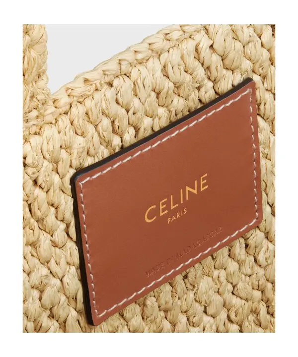 Celine Small Cabas Thais In Raffia And Calfskin