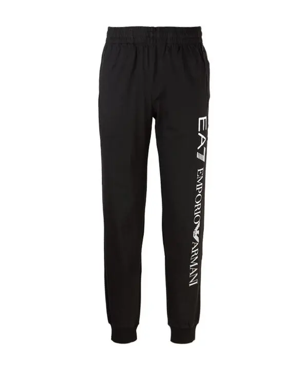 EA7 Logo-print Cotton Track Pants - Black