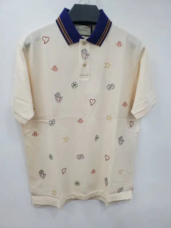 Gucci Symbols Embroidery Polo Shirt