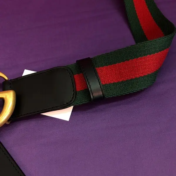 Gucci Web Belt With Double G Buckle