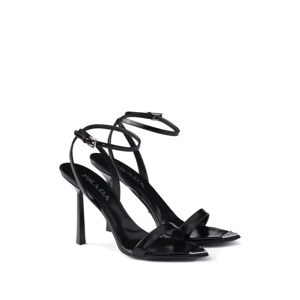 Prada Triangle-logo High-heeled Sandals