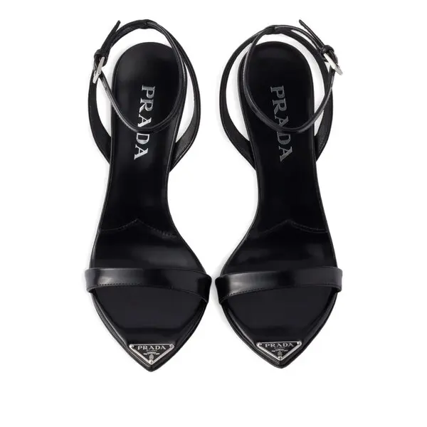 Prada Triangle-logo High-heeled Sandals