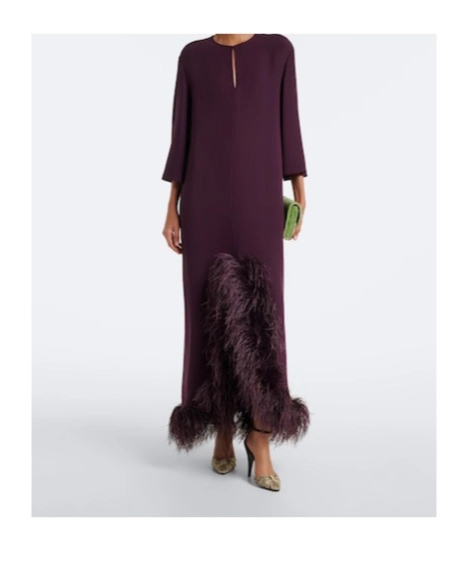 Valentino Garavani Cady Couture Feather-trimmed Gown
