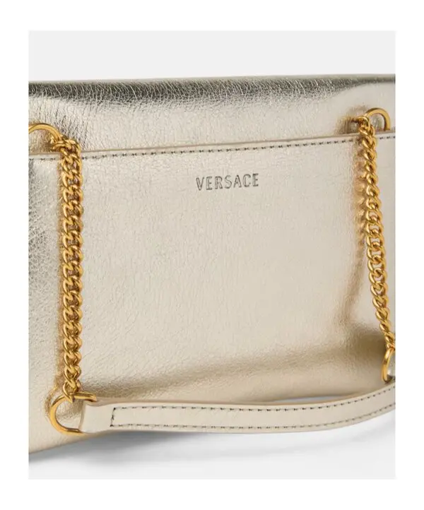 Versace Laminated Leather Shoulder Bag