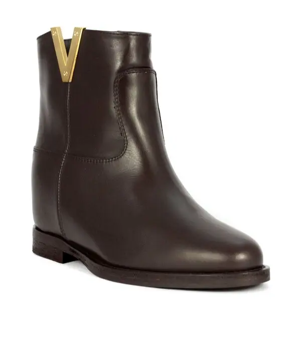 VIA ROMA 15 V Logo Round-toe Boots