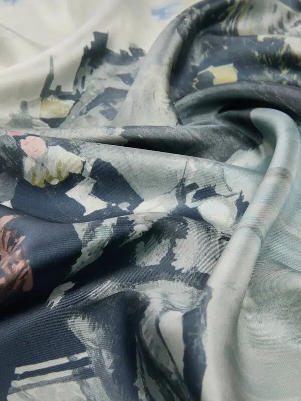 Max Mara Printed Patterned Silk Scarf
