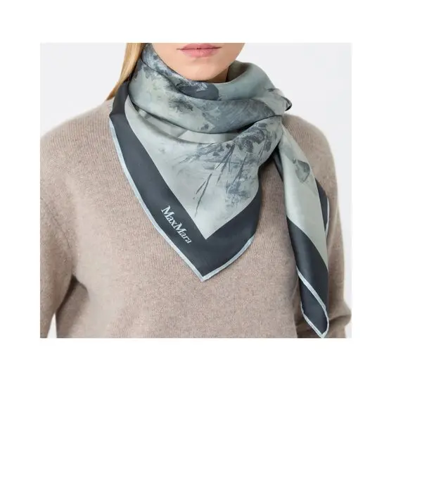 Max Mara Printed Patterned Silk Scarf