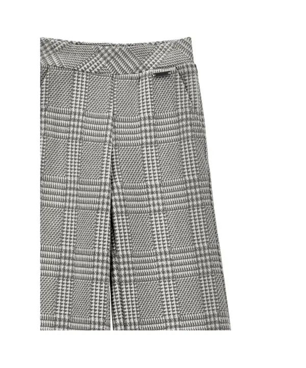 Monnalisa Check-pattern Wide-leg Trousers