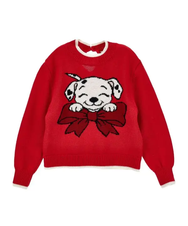 Monnalisa Dalmatian-intarsia Sweater