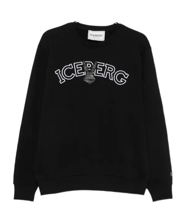 Iceberg Logo Embroidered Crewneck Sweatshirt - No
