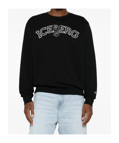 Iceberg Logo Embroidered Crewneck Sweatshirt - No