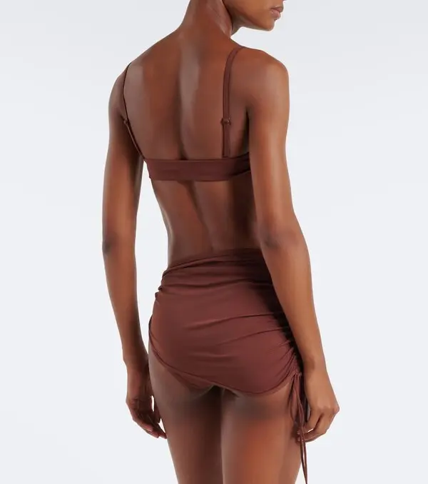 Christopher Esber Embellished Ruched Bikini Top