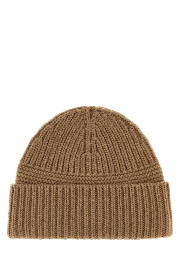 Miu Miu Camel Wool Blend Beanie Hat