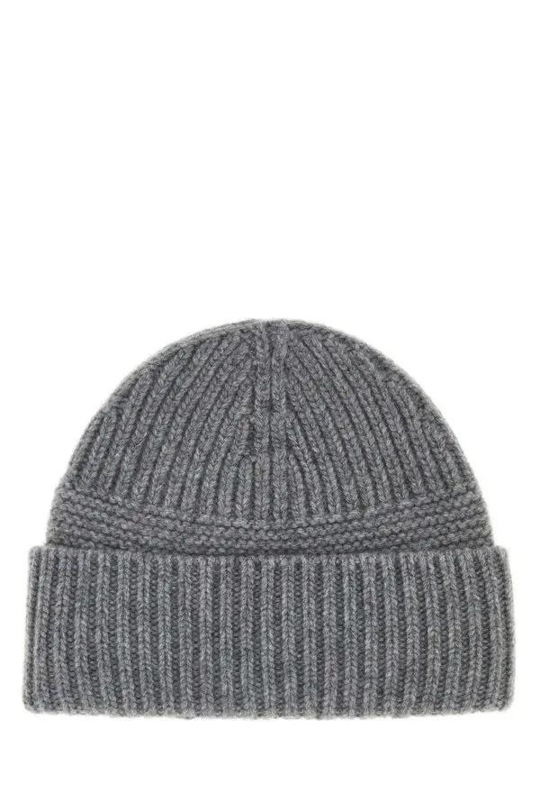 Miu Miu Grey Wool Blend Beanie Hat