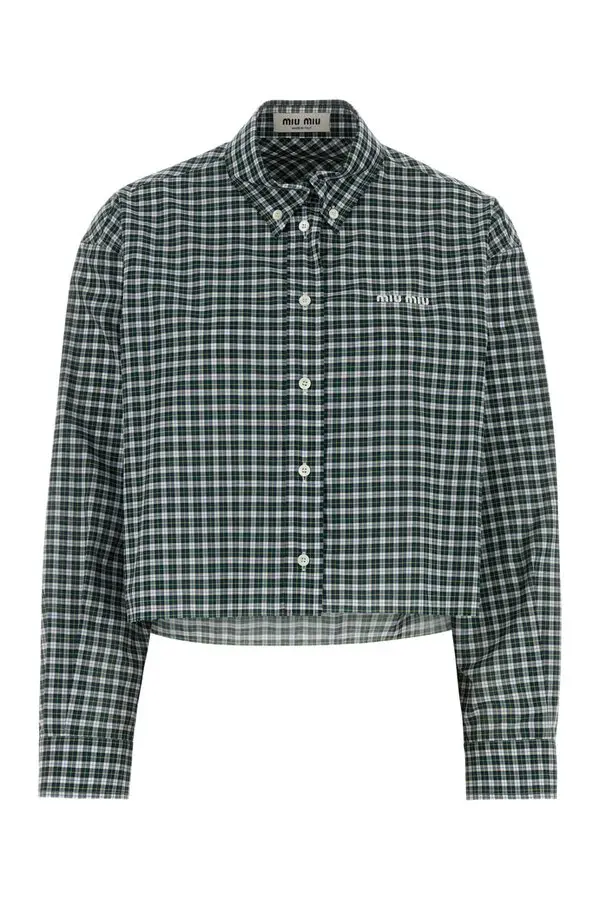 Miu Miu Embroidered Cotton Shirt - Multicolor