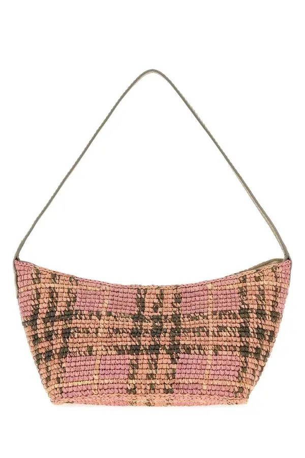 Burberry Embroidered Raffia Mini Margate Shoulder Bag