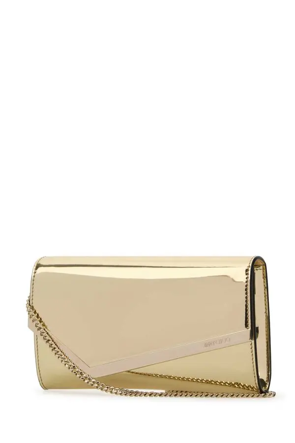 JIMMY CHOO Synthetic Leather Emmie Clutch - Gold