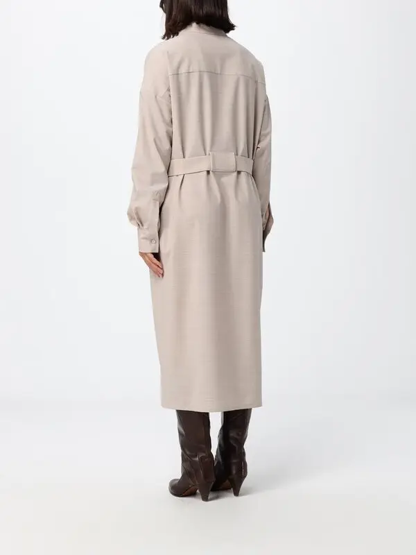 Fabiana Filippi Wool-blend Midi Chemisier Dress With Waist Belt