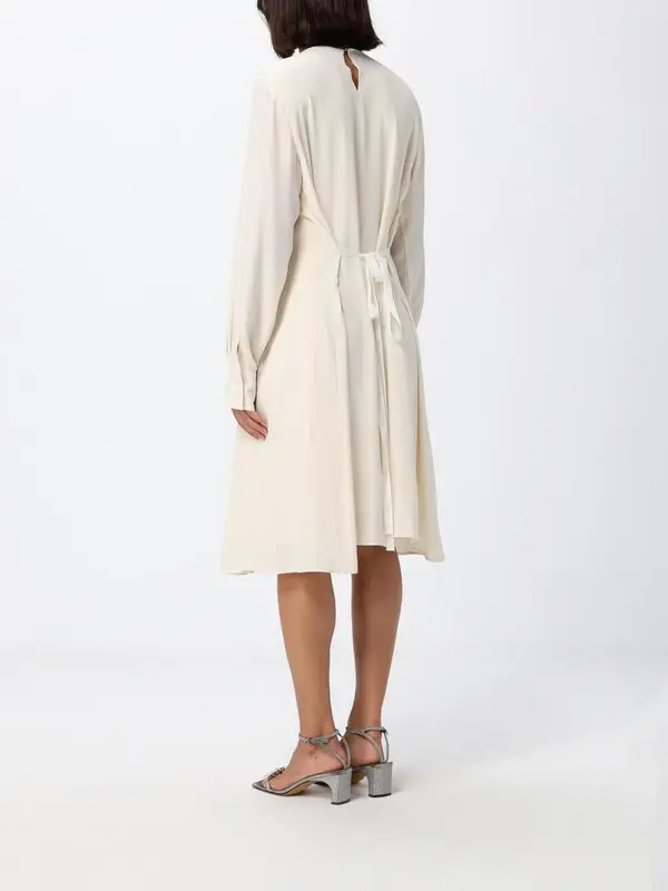 Fabiana Filippi A-line Crêpe De Chine Midi Dress With Plastron