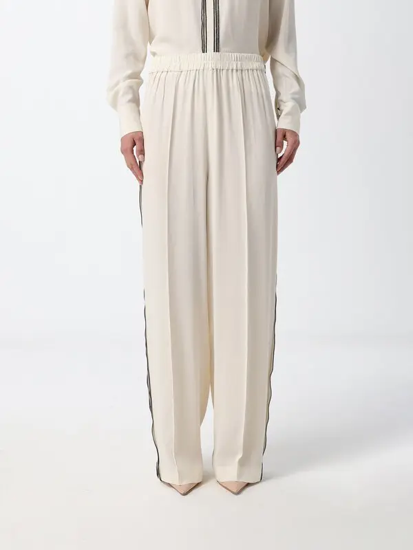 Fabiana Filippi Wide Leg Trousers With Contrast Piping