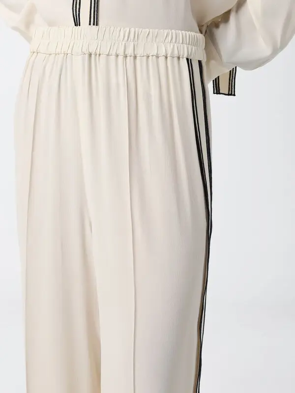 Fabiana Filippi Wide Leg Trousers With Contrast Piping