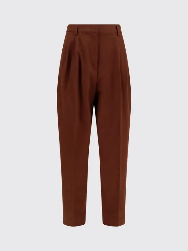 Fabiana Filippi Wide Leg Stretch Cotton Trousers With Jewel Detail