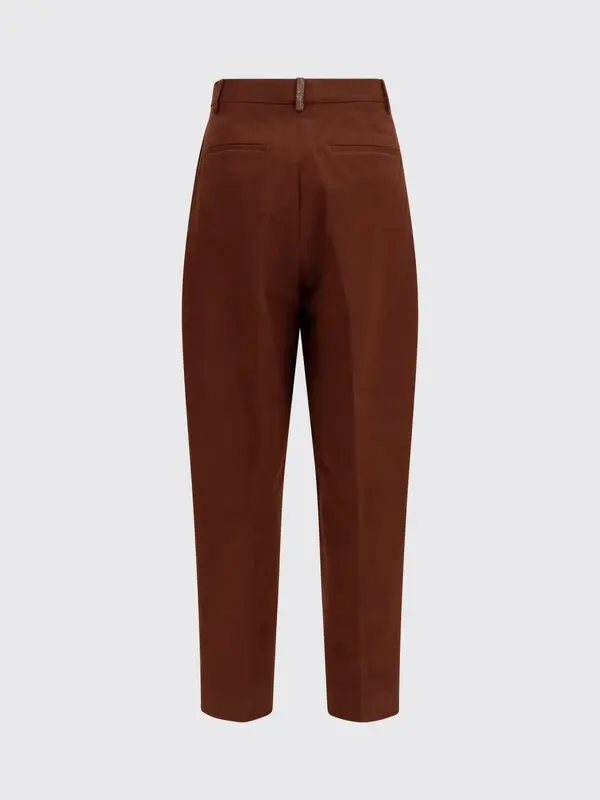 Fabiana Filippi Wide Leg Stretch Cotton Trousers With Jewel Detail