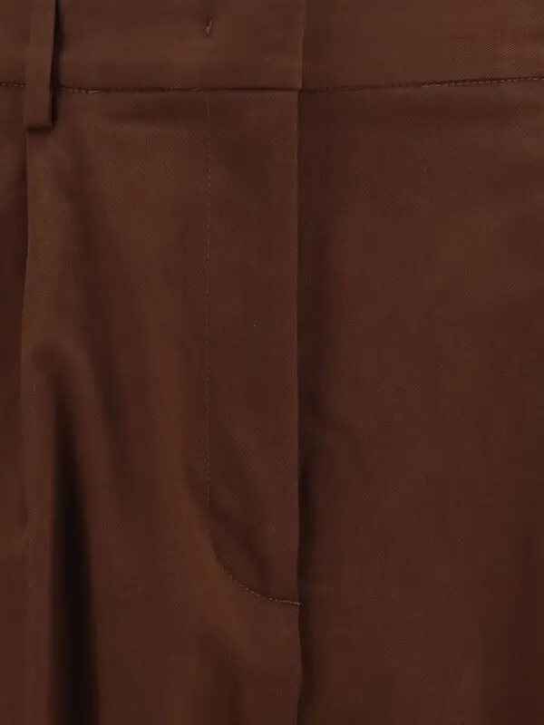 Fabiana Filippi Wide Leg Stretch Cotton Trousers With Jewel Detail