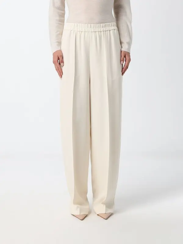 Fabiana Filippi Cady Palazzo Trousers With Elasticated Waist And Monili Embellishment