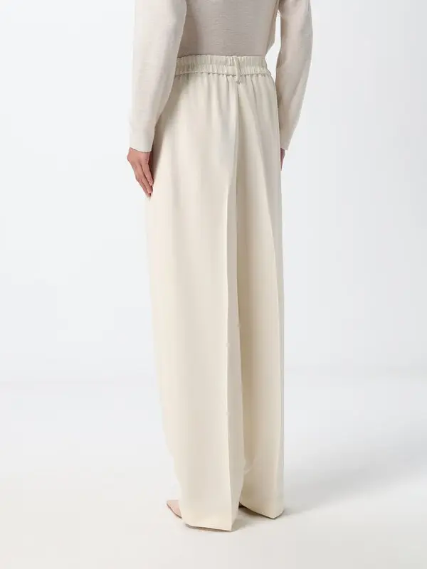Fabiana Filippi Cady Palazzo Trousers With Elasticated Waist And Monili Embellishment
