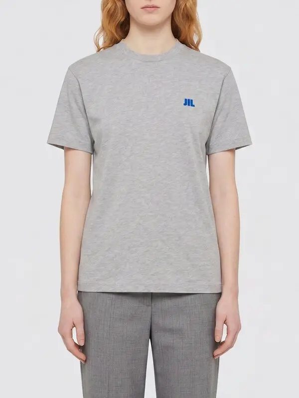 JIL SANDER Cotton T-shirt With Contrasting Embroidered Front Logo