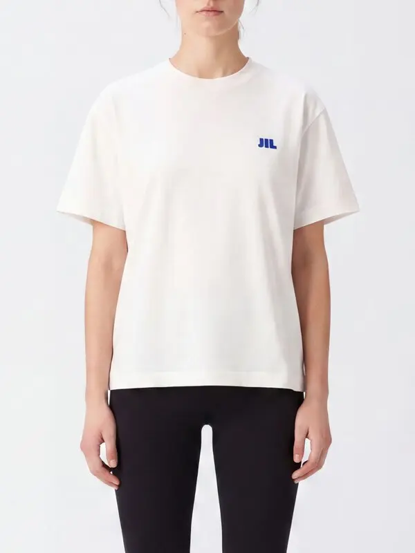 JIL SANDER Cotton T-shirt With Embroidered Logo - White