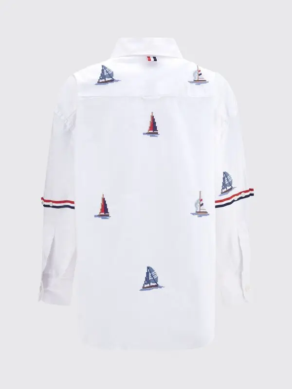 Thom Browne Embroidered Sailboat Shirt - White