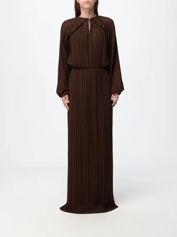 Fabiana Filippi Long Pleated Crêpe Tunic With Long Sleeves And A Crew Neck
