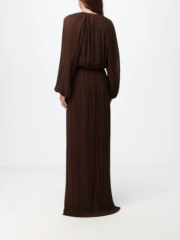 Fabiana Filippi Long Pleated Crêpe Tunic With Long Sleeves And A Crew Neck