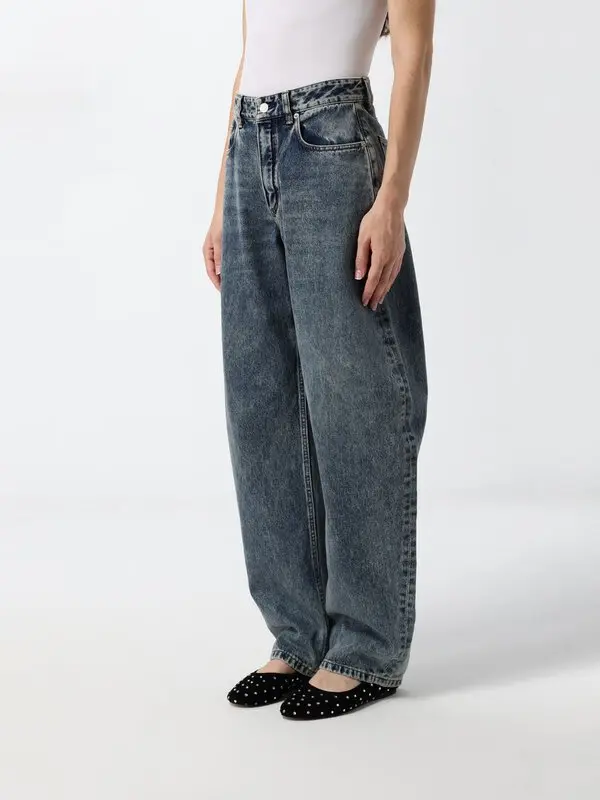 Alaïa Round High-waisted Baggy Jeans In Cotton Denim